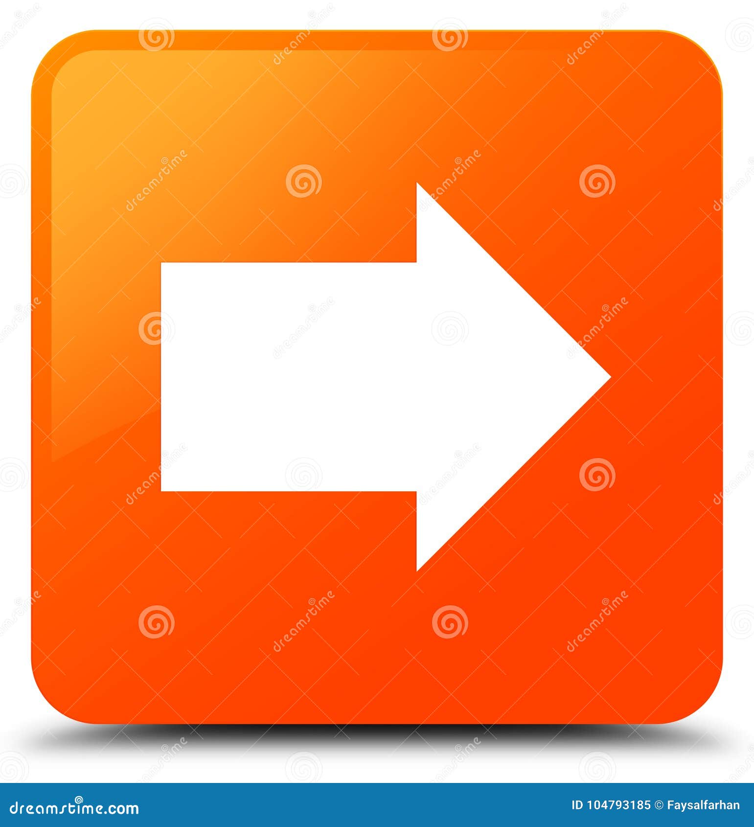 Next Arrow Icon Orange Square Button Stock Illustration - Illustration ...