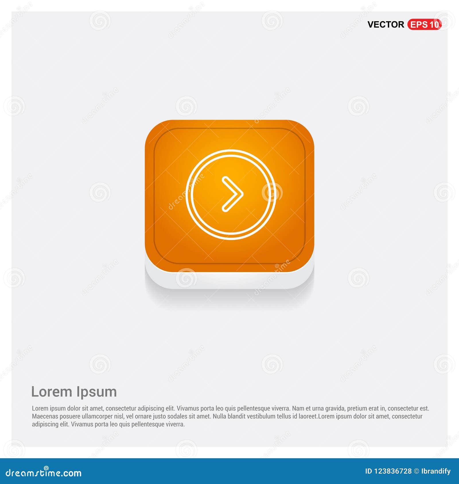 Next Arrow Icon Orange Abstract Web Button Stock Vector - Illustration ...