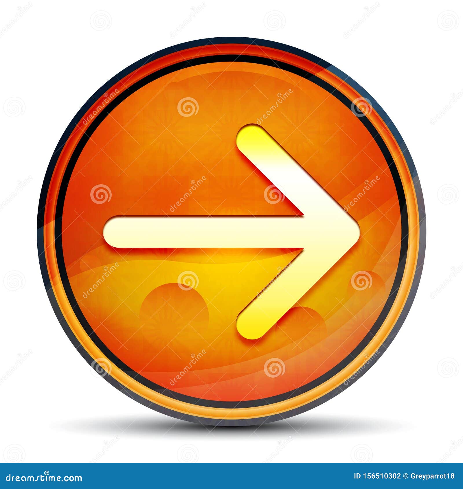 Next Arrow Icon Shiny Bright Orange Round Button Illustration Stock ...
