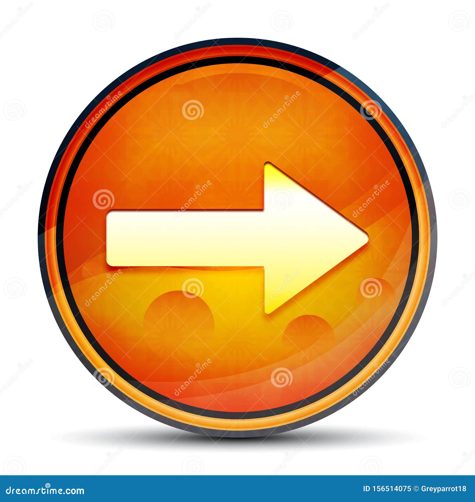Next Arrow Icon Shiny Bright Orange Round Button Illustration Stock ...
