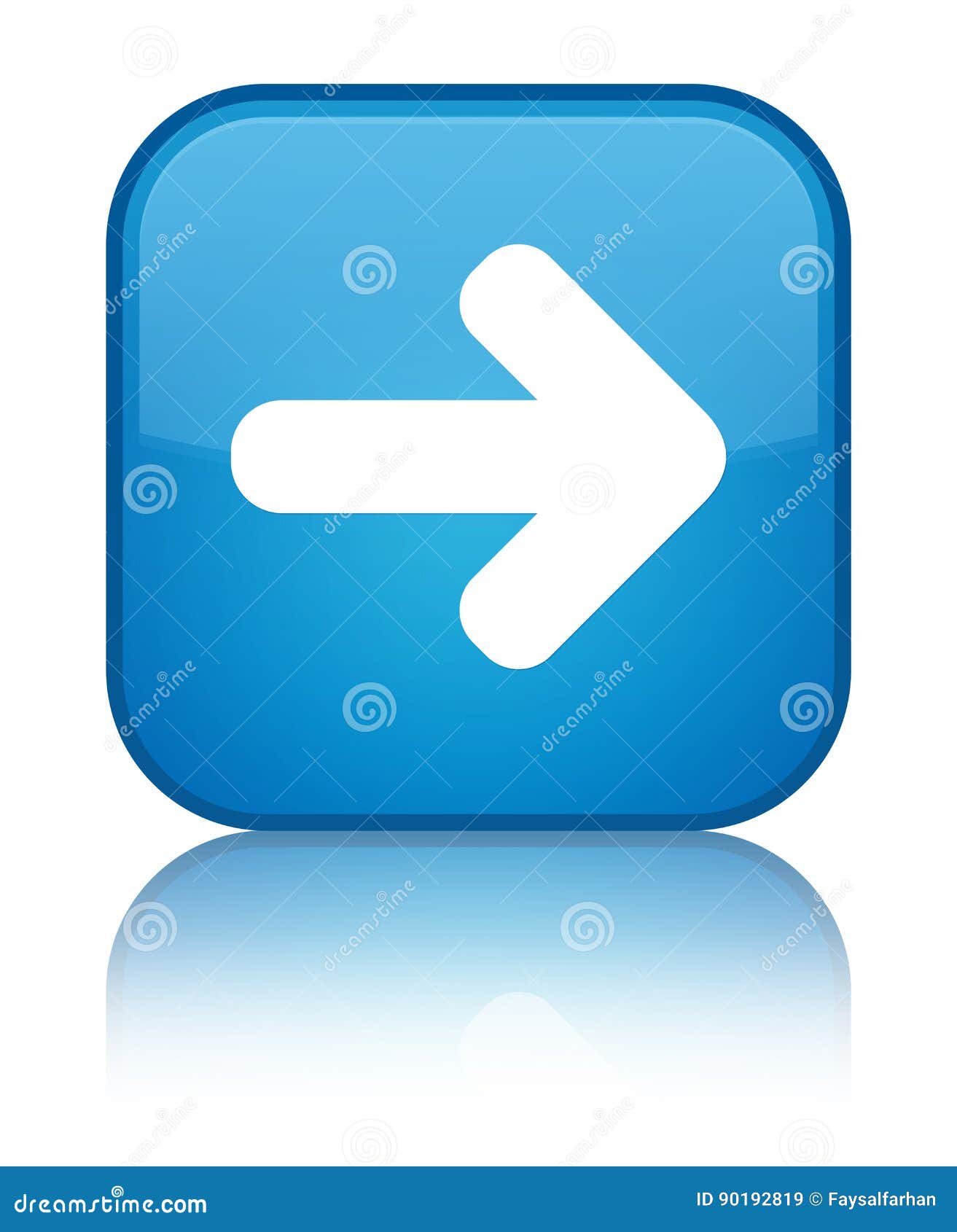 Next Arrow Icon Special Cyan Blue Square Button Stock Illustration ...