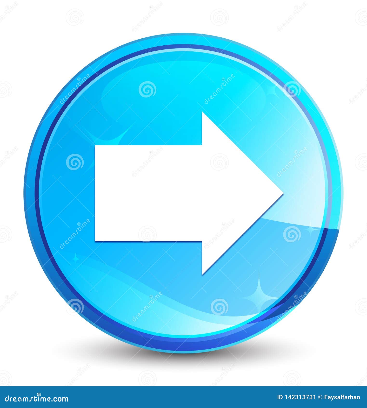 Next Arrow Icon Splash Natural Blue Round Button Stock Vector ...