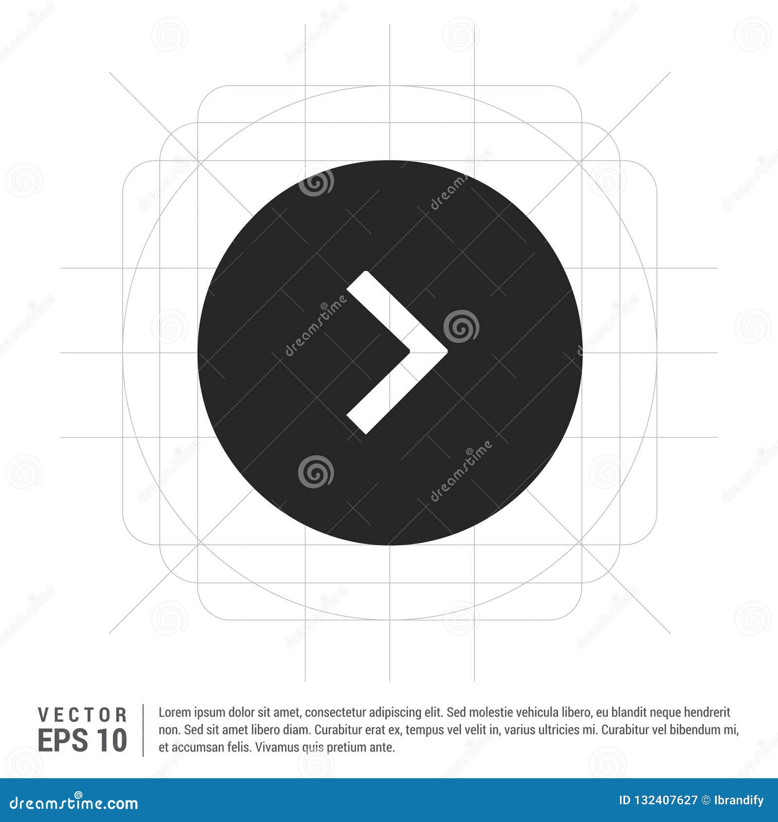 Next Arrow Icon stock vector. Illustration of black - 132407627