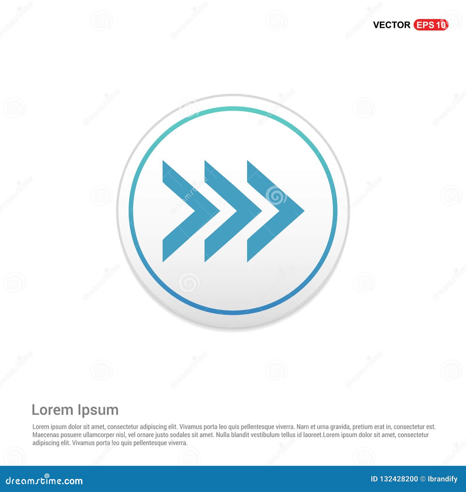 Next Arrow Icon - White Circle Button Stock Vector - Illustration of ...