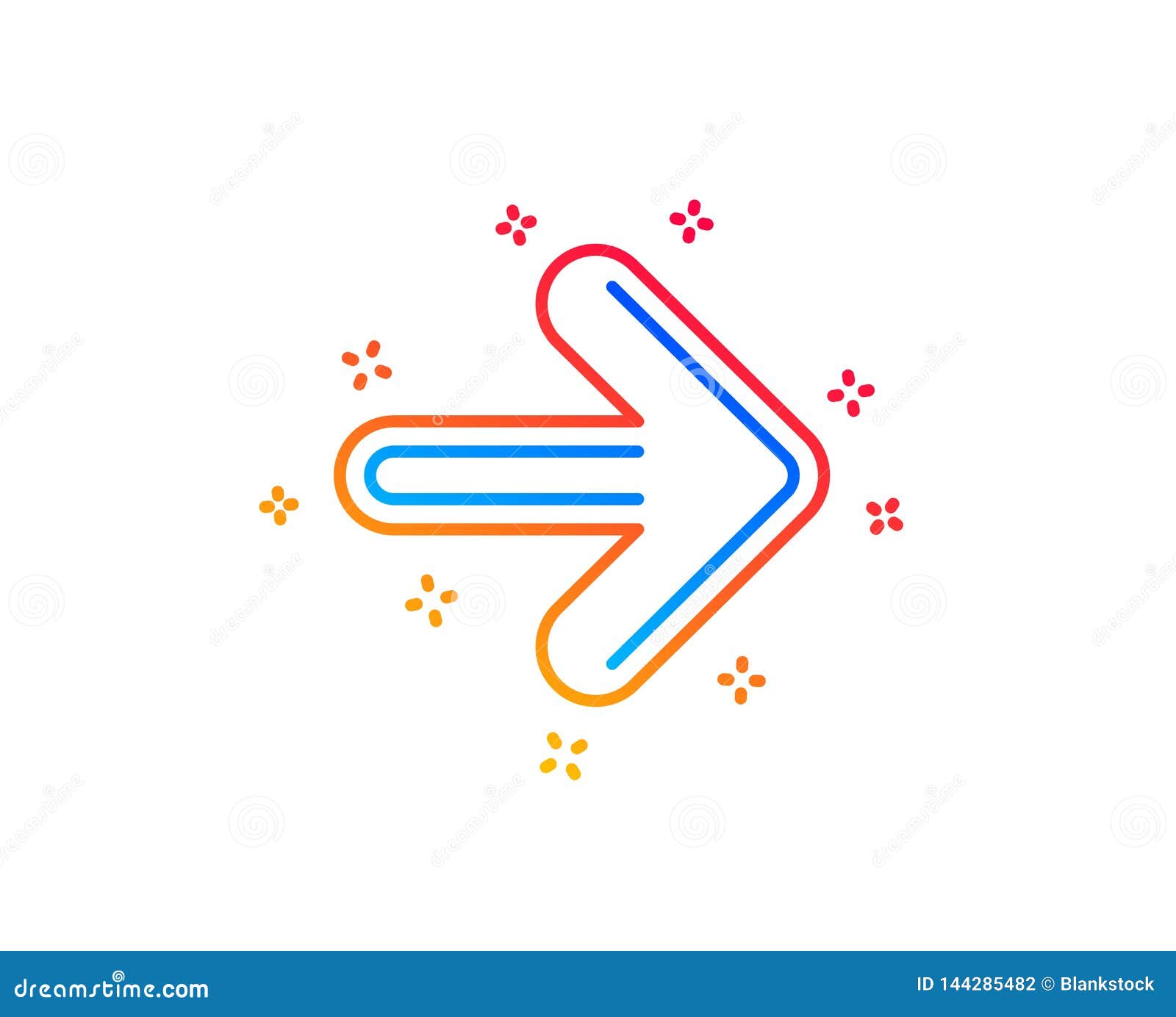 Next Arrow Line Icon. Forward Arrowhead. Vector Stock Vector - Illustration of orange, cursor ...