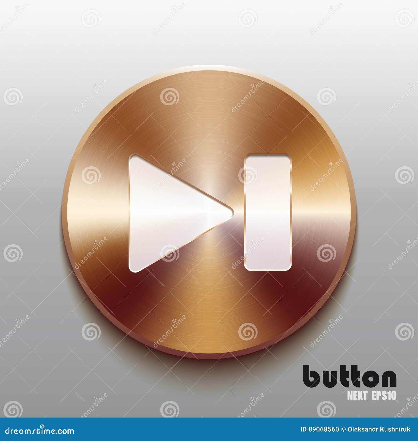 Next Bronze Button with White Symbol Stock Vector - Illustration of ...