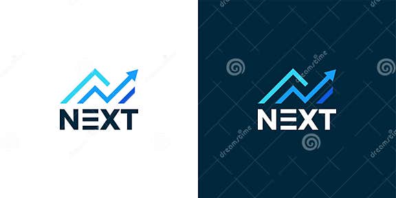 Simple Next Logo Design.Diagram Accounting Financial Growth Symbol ...