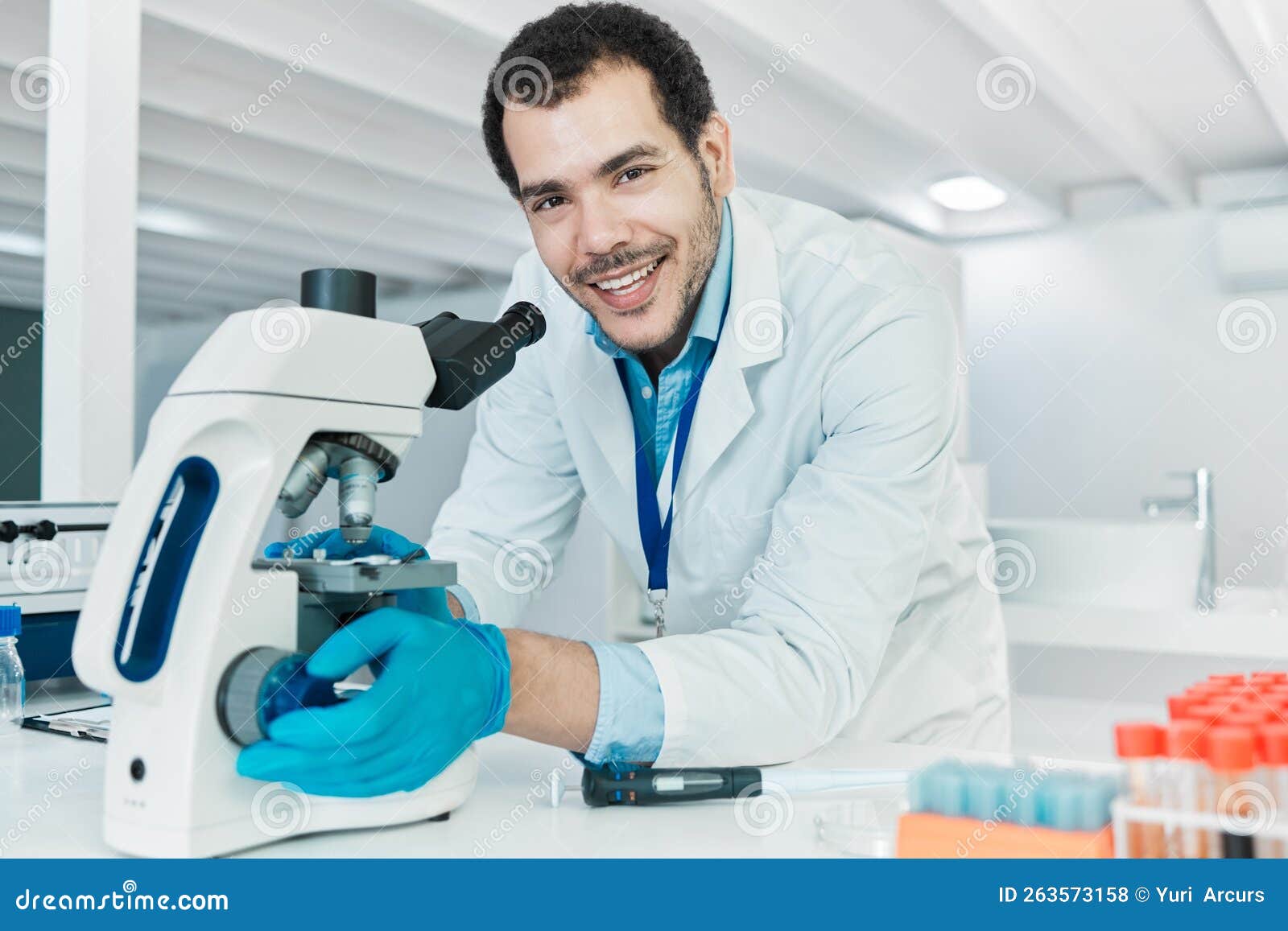 This Next Discovery Could Be Huge. Portrait of a Young Scientist Using ...