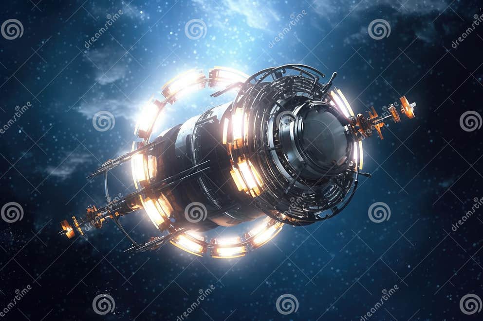 Next-gen Electromagnetic Drive Floating in Space Stock Image - Image of ...