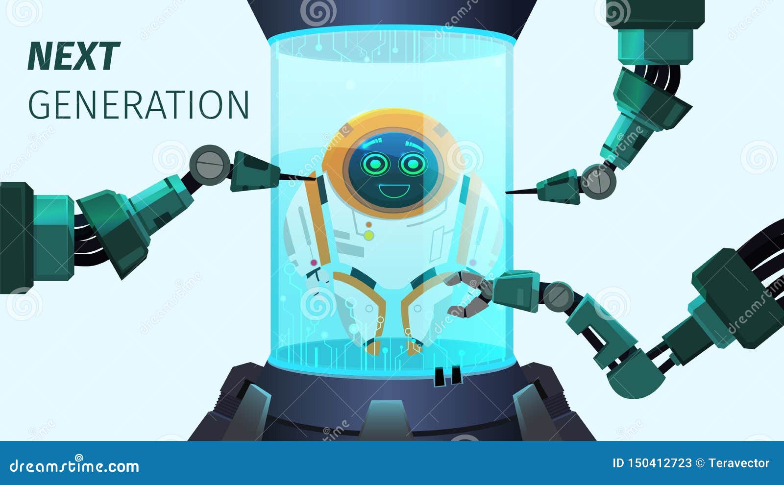 Next Generation Improvement, Inscription Cartoon. Stock Vector ...