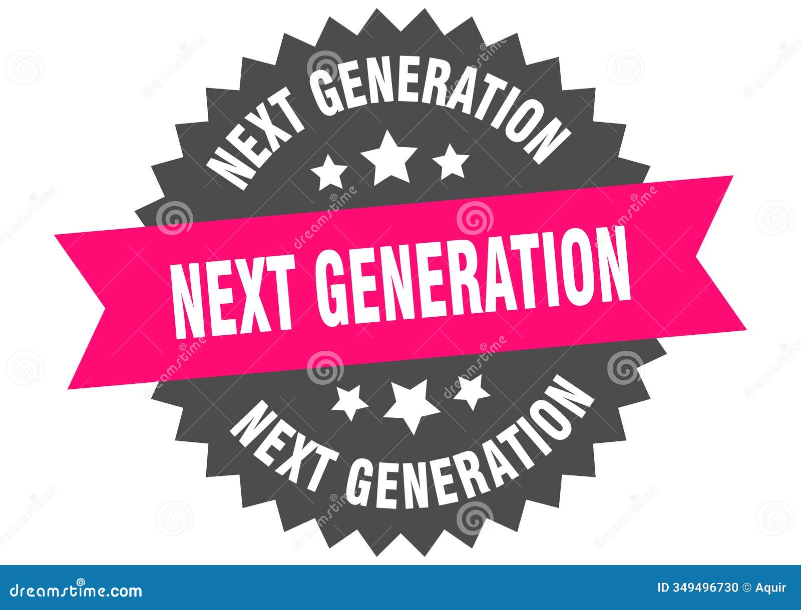 Next Generation. Next Generation Round Pink Label Isolated on ...