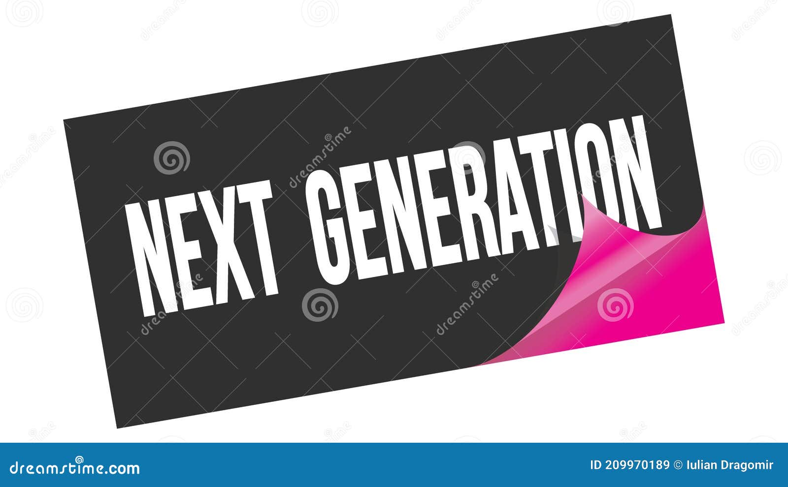 NEXT GENERATION Text on Black Pink Sticker Stamp Stock Illustration ...