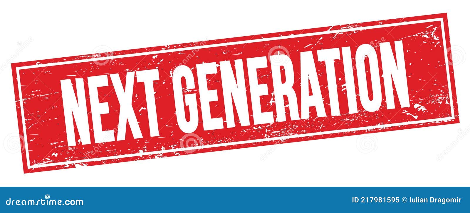 NEXT GENERATION Text on Red Grungy Rectangle Stamp Stock Illustration ...