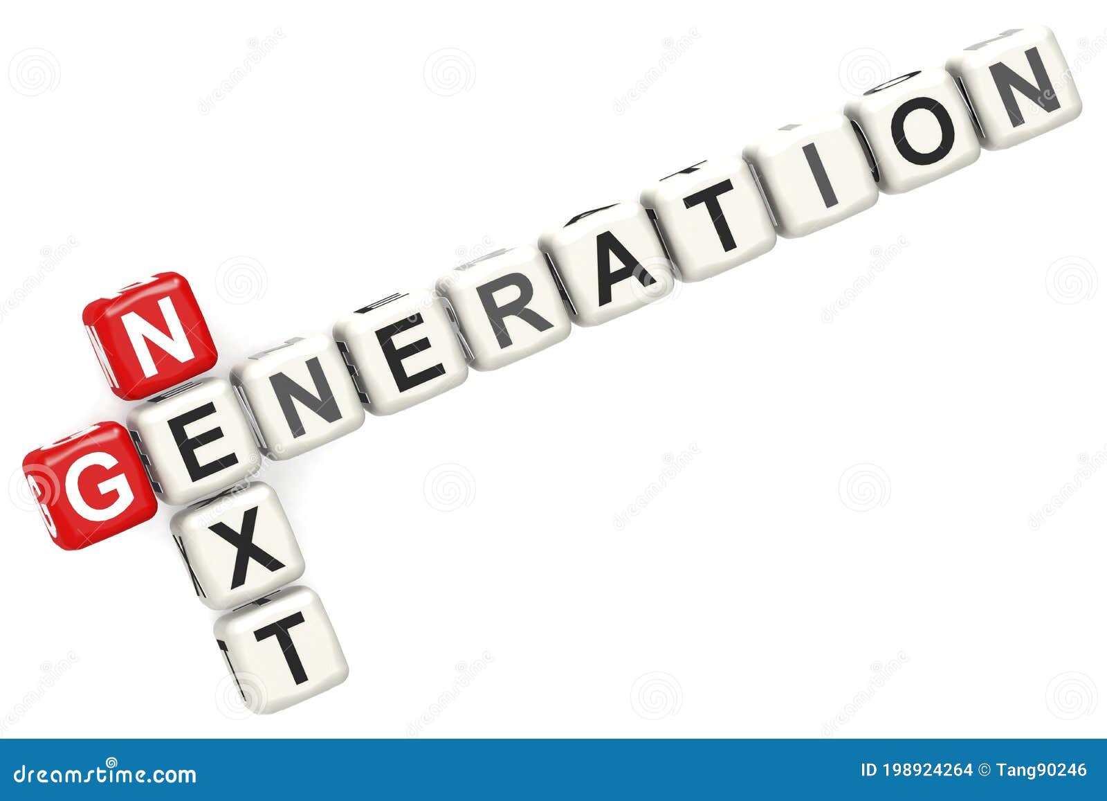 Next Generation Word Concept on Cube Block Isolated Stock Illustration ...