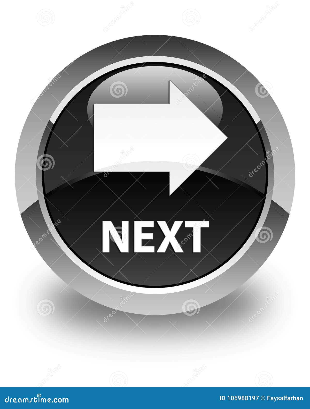 Next Glossy Black Round Button Stock Illustration - Illustration of ...