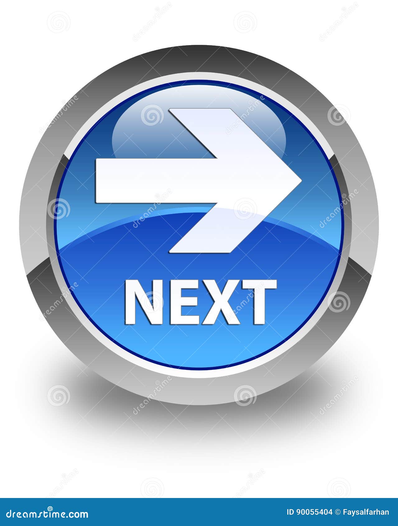 Next Glossy Blue Round Button Stock Illustration - Illustration of ...