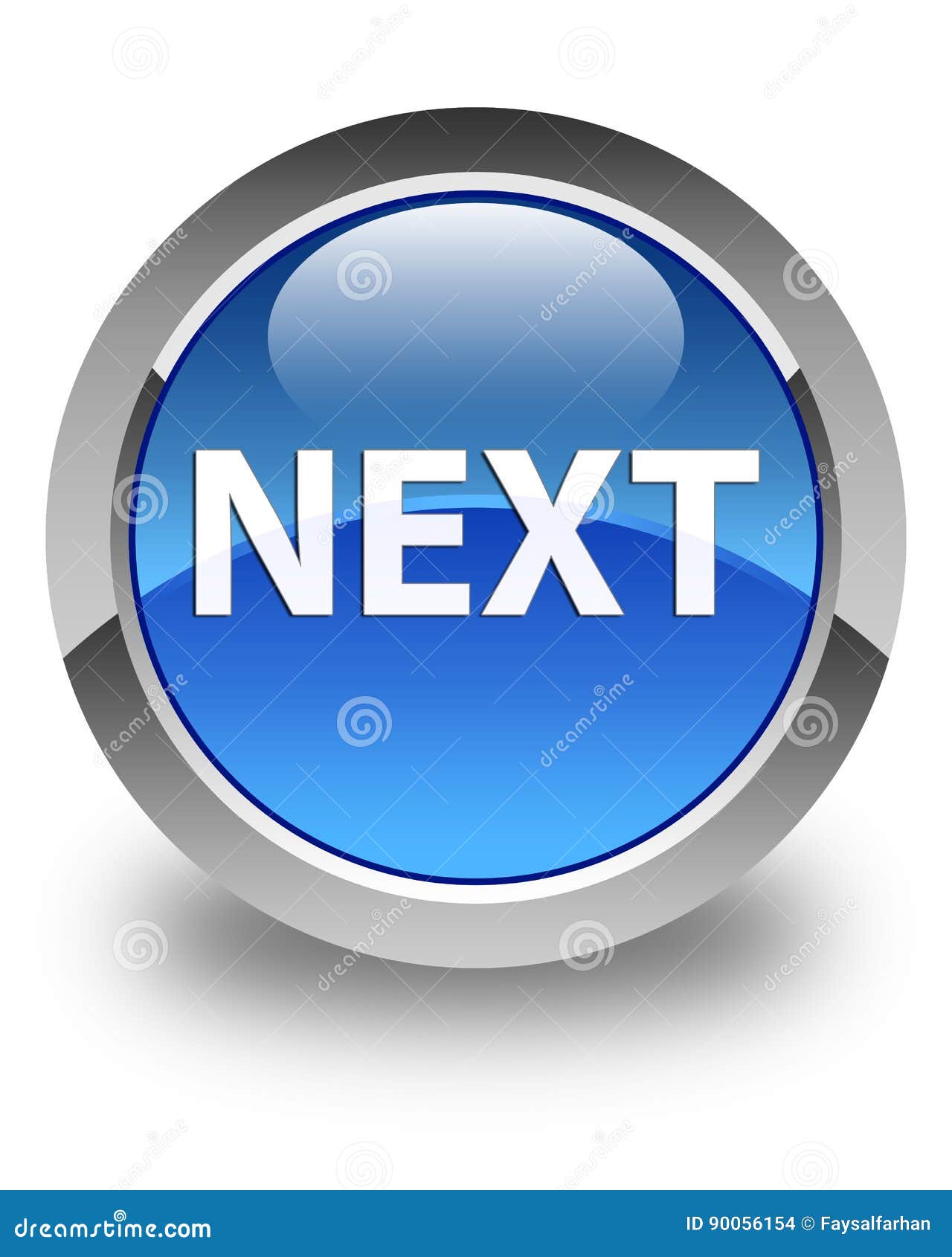 Next Glossy Blue Round Button Stock Illustration - Illustration of ...