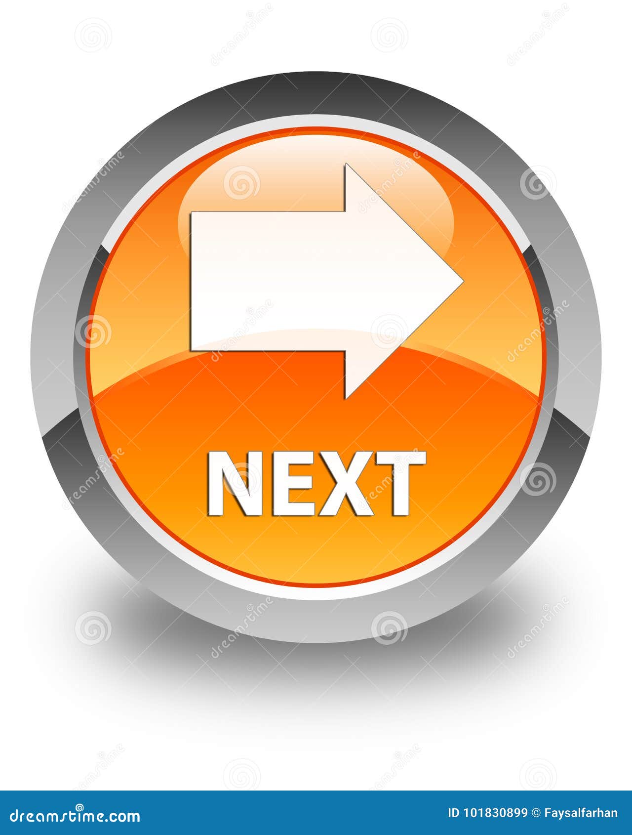 Next Glossy Orange Round Button Stock Illustration - Illustration of ...