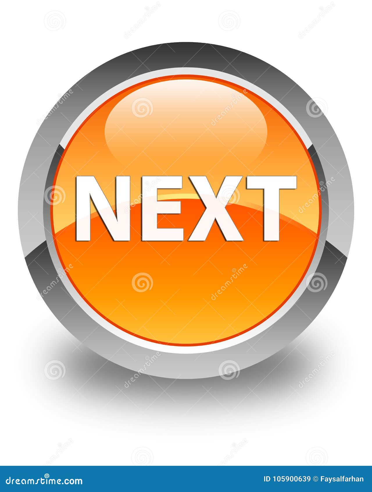 Next Glossy Orange Round Button Stock Illustration - Illustration of ...