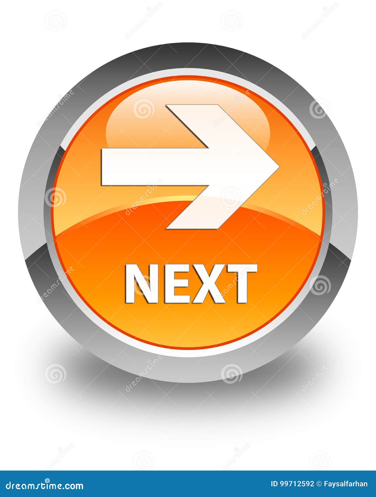 Next Glossy Orange Round Button Stock Illustration - Illustration of ...