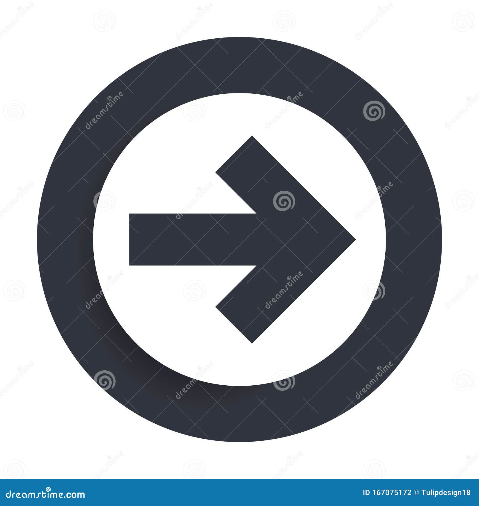 Next Icon Flat Vector Round Button Clean Black and White Design Concept ...