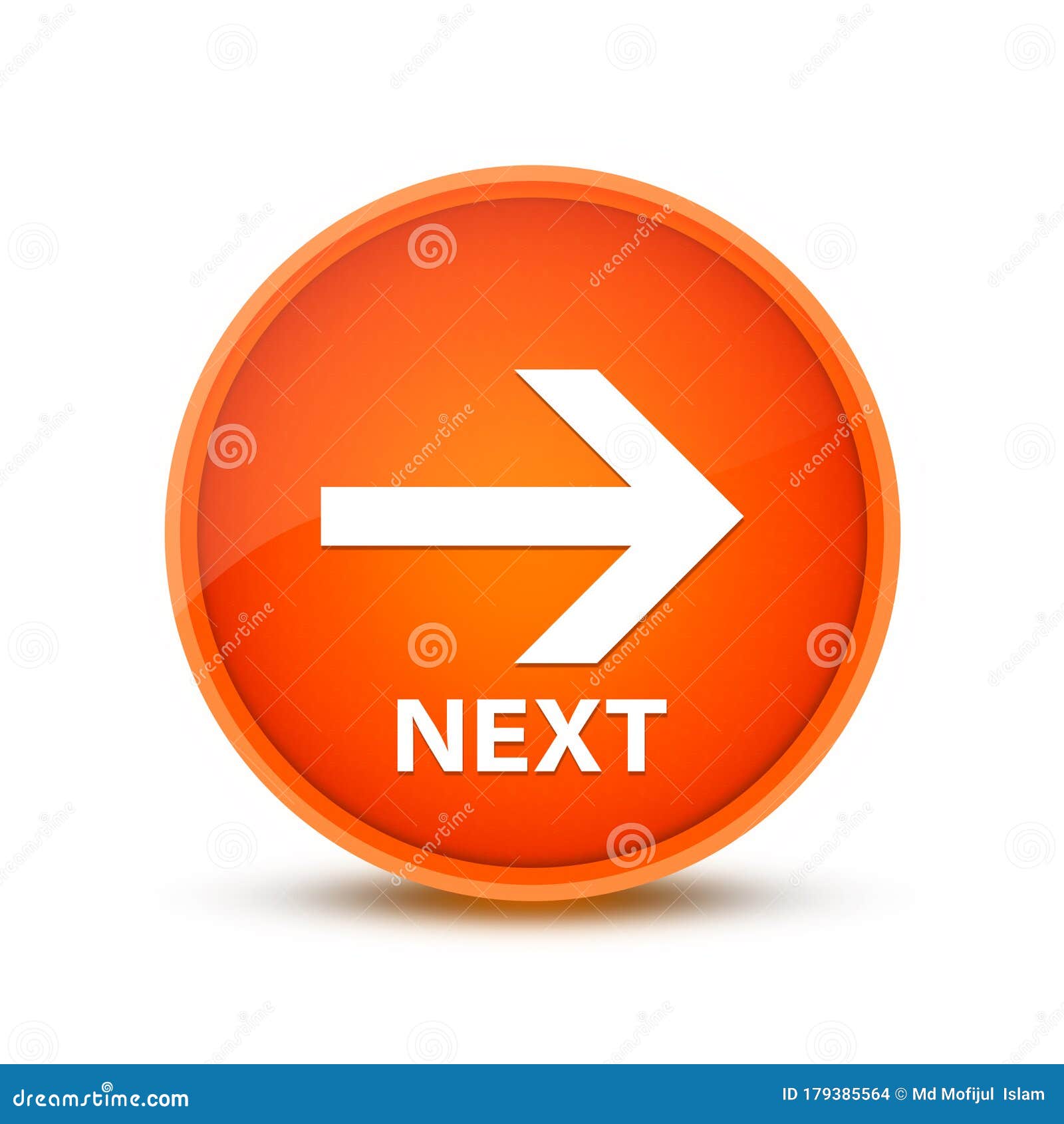 Next Icon Isolated on Orange Round Button Abstract Button Abstract ...
