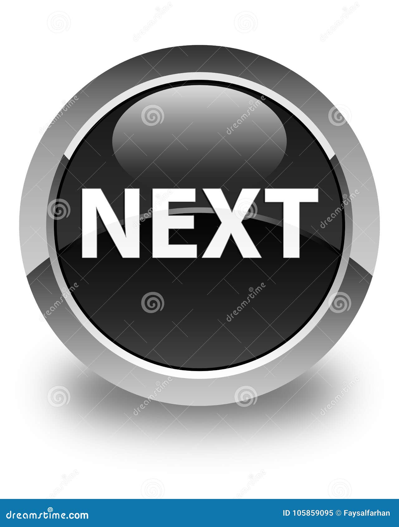 Next Glossy Black Round Button Stock Illustration - Illustration of ...