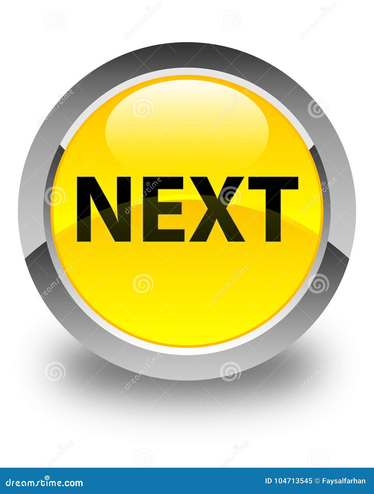 Next Glossy Yellow Round Button Stock Illustration - Illustration of ...