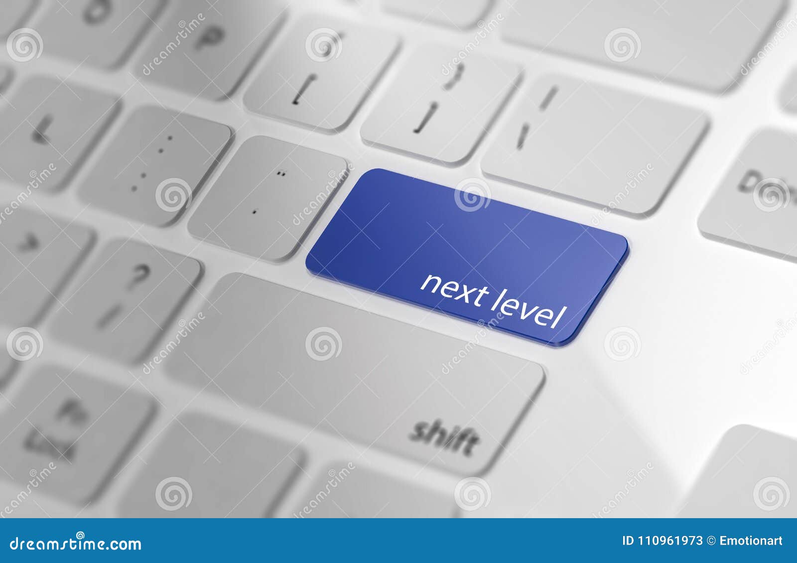 Next Level - Button on Keyboard. Stock Illustration - Illustration of ...