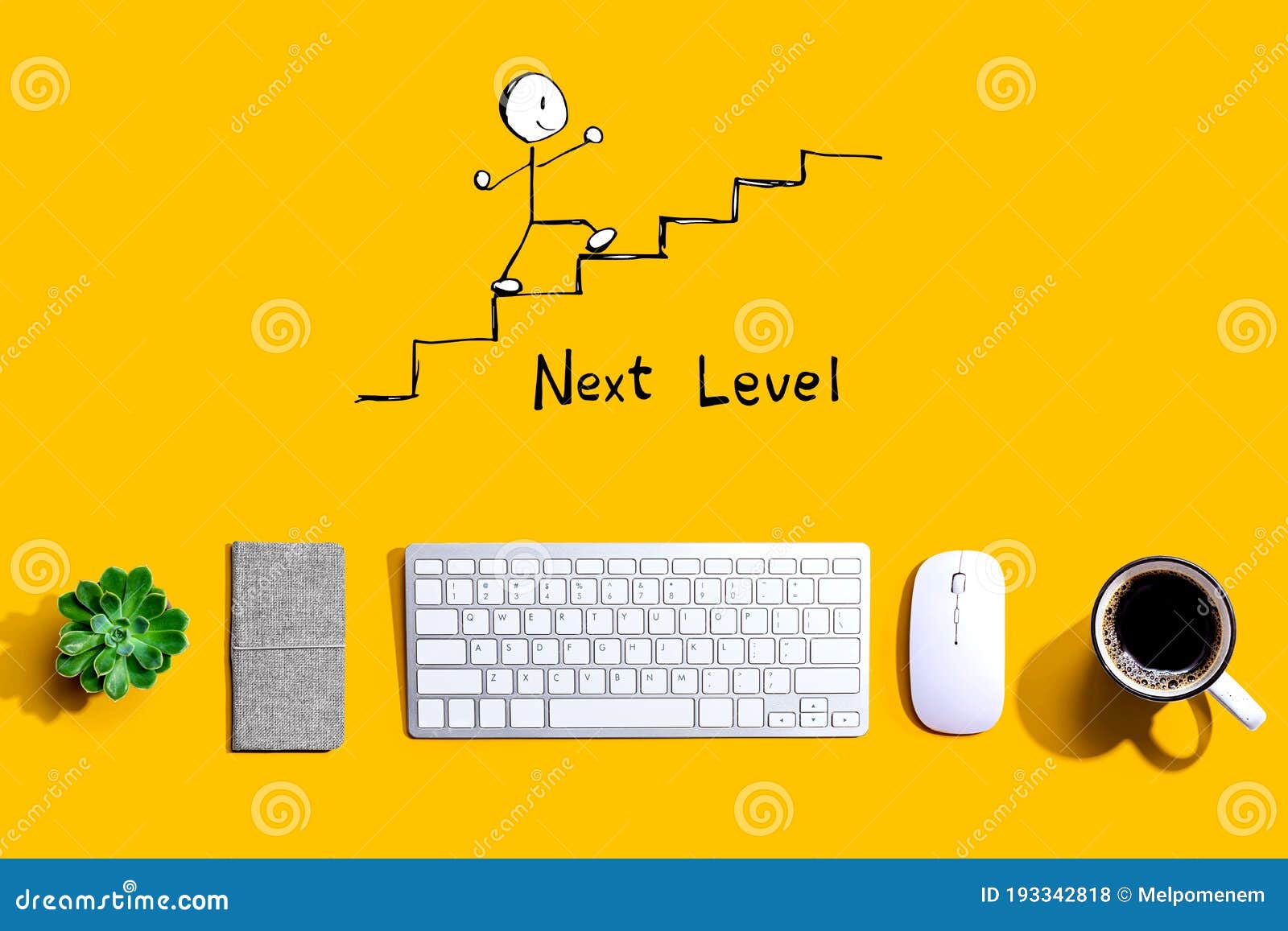 Next Level Concept with a Computer Keyboard Stock Photo - Image of next ...