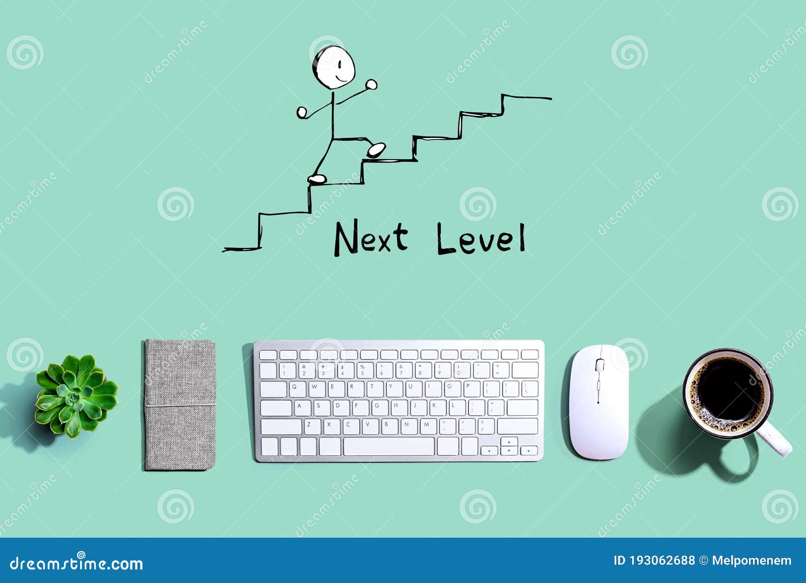 Next Level Concept with a Computer Keyboard Stock Photo - Image of ...