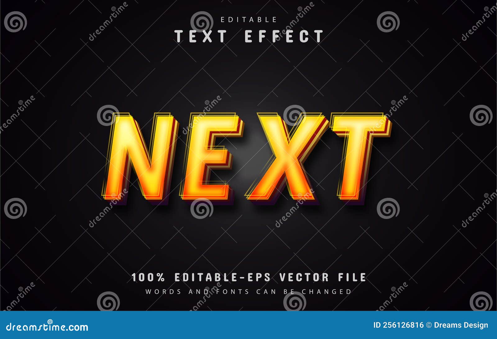 Next, an Orange Gradient Text Effect Stock Vector - Illustration of ...