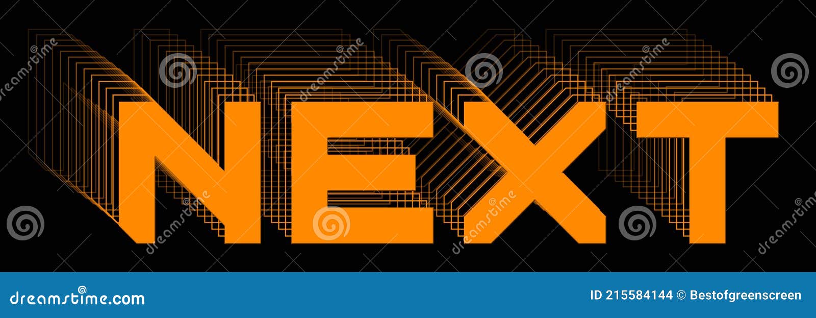 NEXT - Orange Lettering As Abstract Label with Repeating Effect on ...