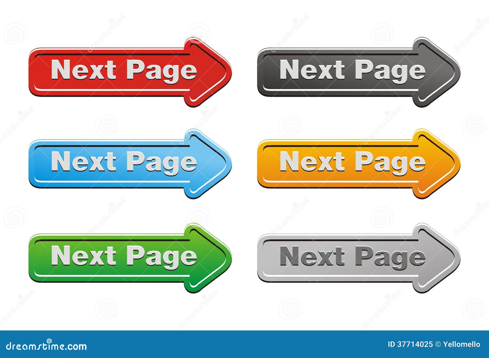 Next Page Button Sets - Arrow Buttons Stock Illustration - Illustration ...