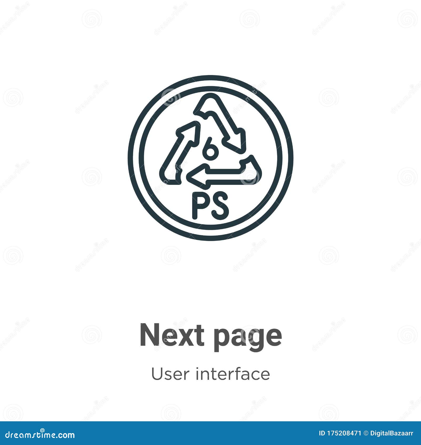 Next Page Outline Vector Icon. Thin Line Black Next Page Icon, Flat ...