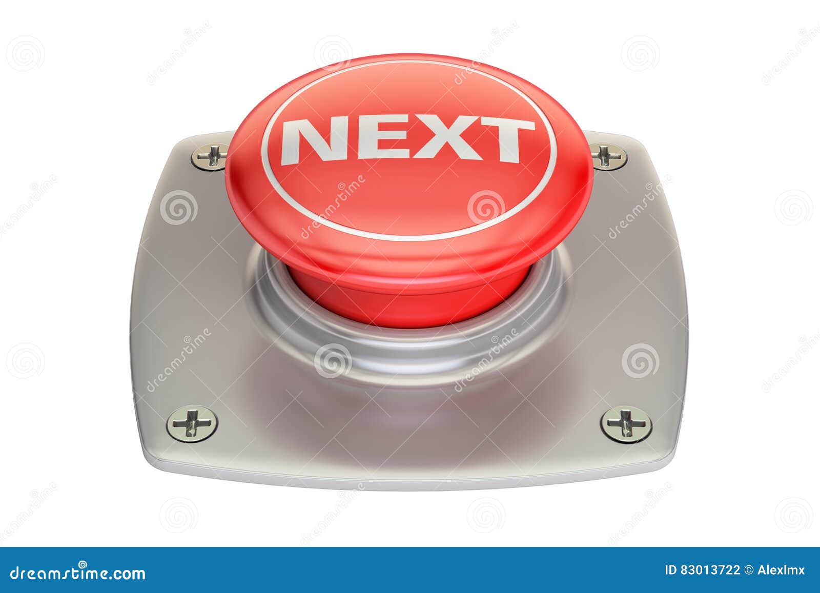 Next Red Button, 3D Rendering Stock Illustration - Illustration of ...