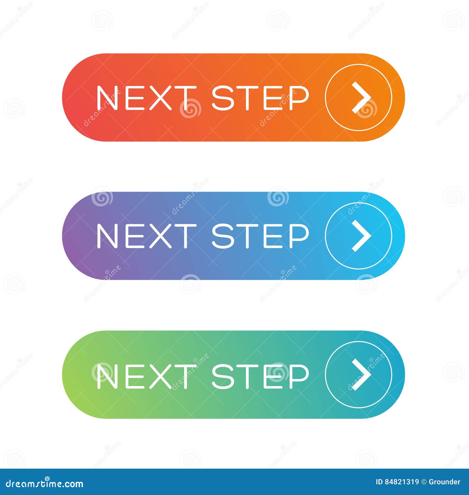 Next Step Colorful Button Set Stock Vector - Illustration of next, step ...
