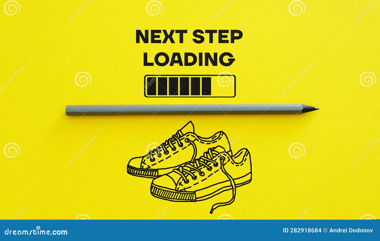 Next Step Loading Concept is Shown Using the Text Stock Photo - Image ...
