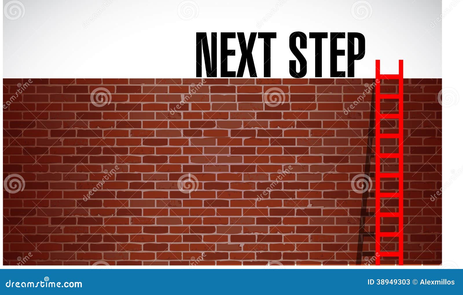 Next Step Over a Wall Illustration Stock Illustration - Illustration of ...