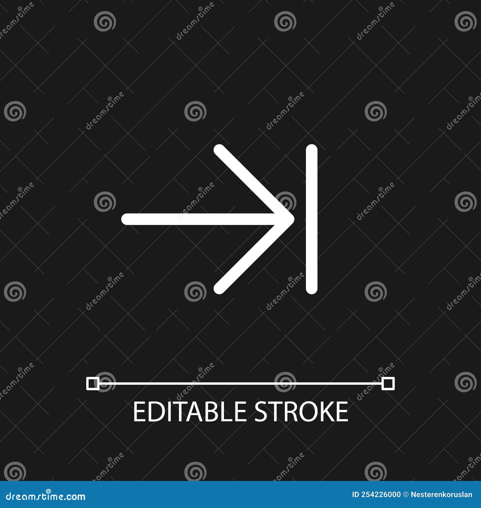 Next Step Pixel Perfect White Linear Ui Icon for Dark Theme Stock Vector - Illustration of ...