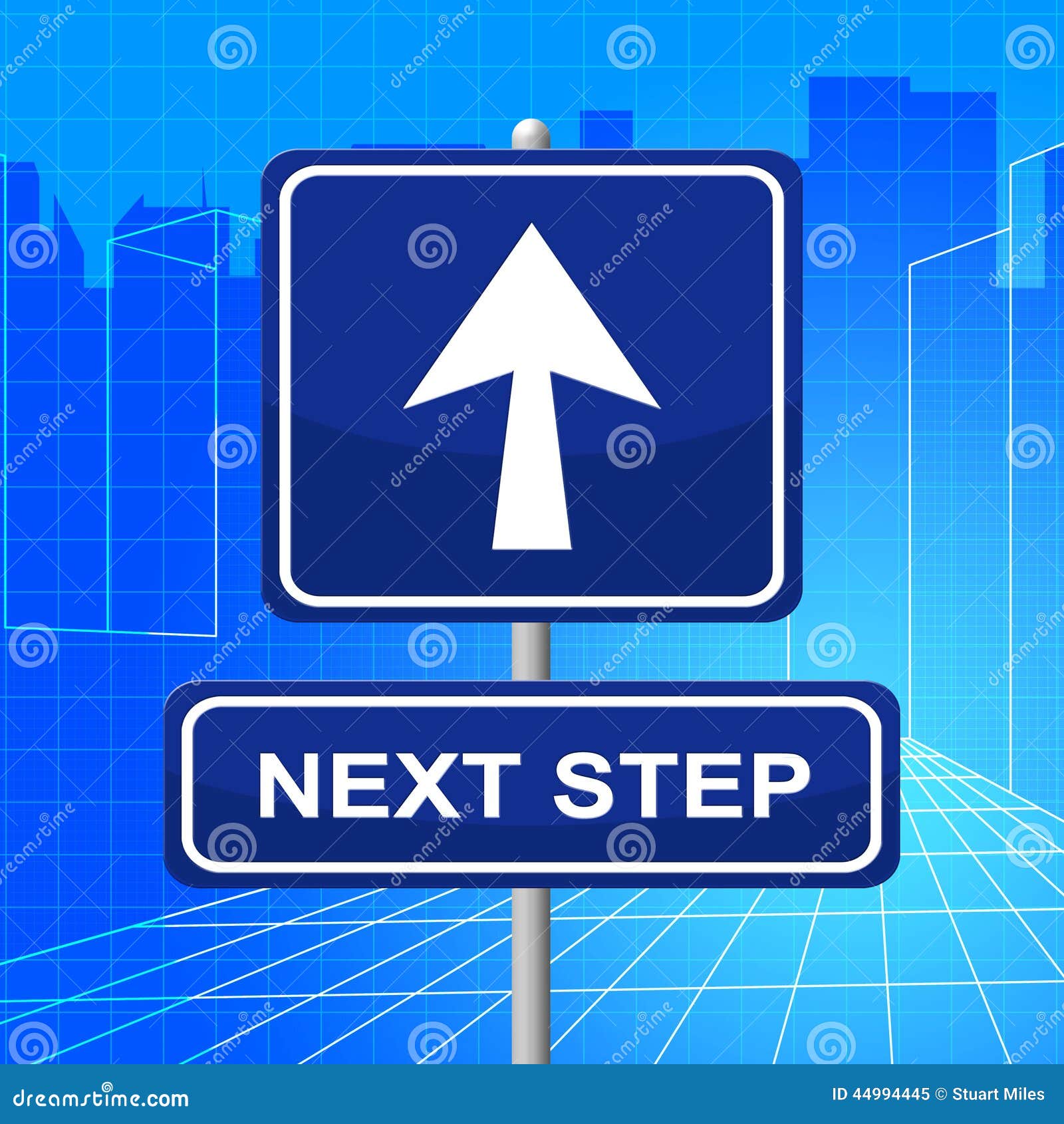 Next Step Represents Arrow Display and Progression Stock Illustration ...