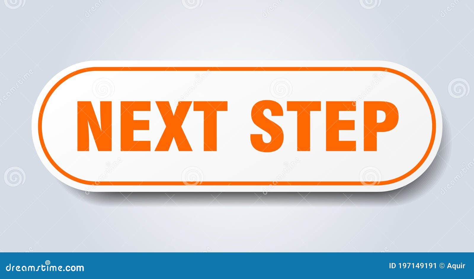 Next Step Sign. Rounded Isolated Button. White Sticker Stock Vector ...