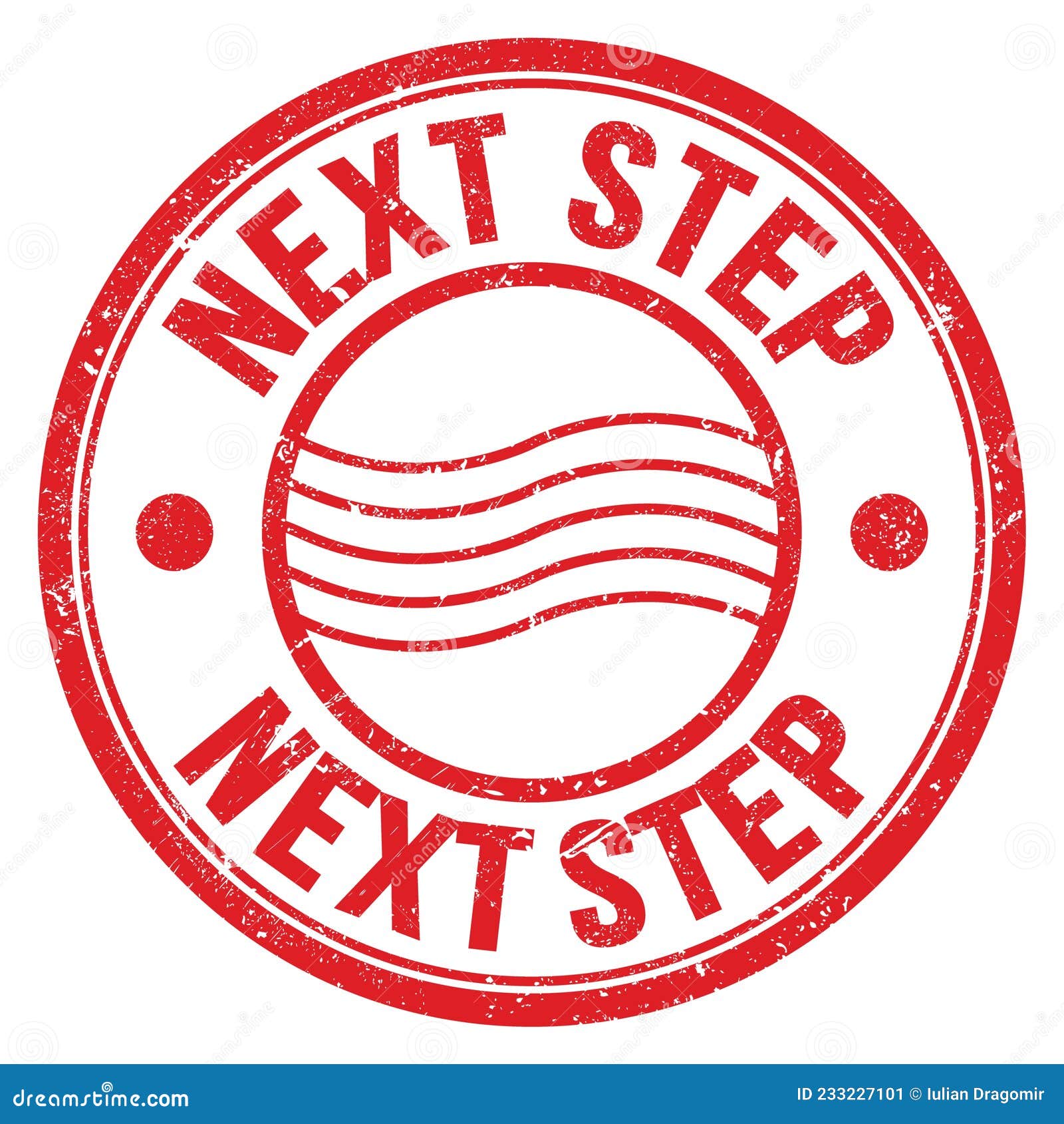 NEXT STEP Text Written on Red Round Postal Stamp Sign Stock ...