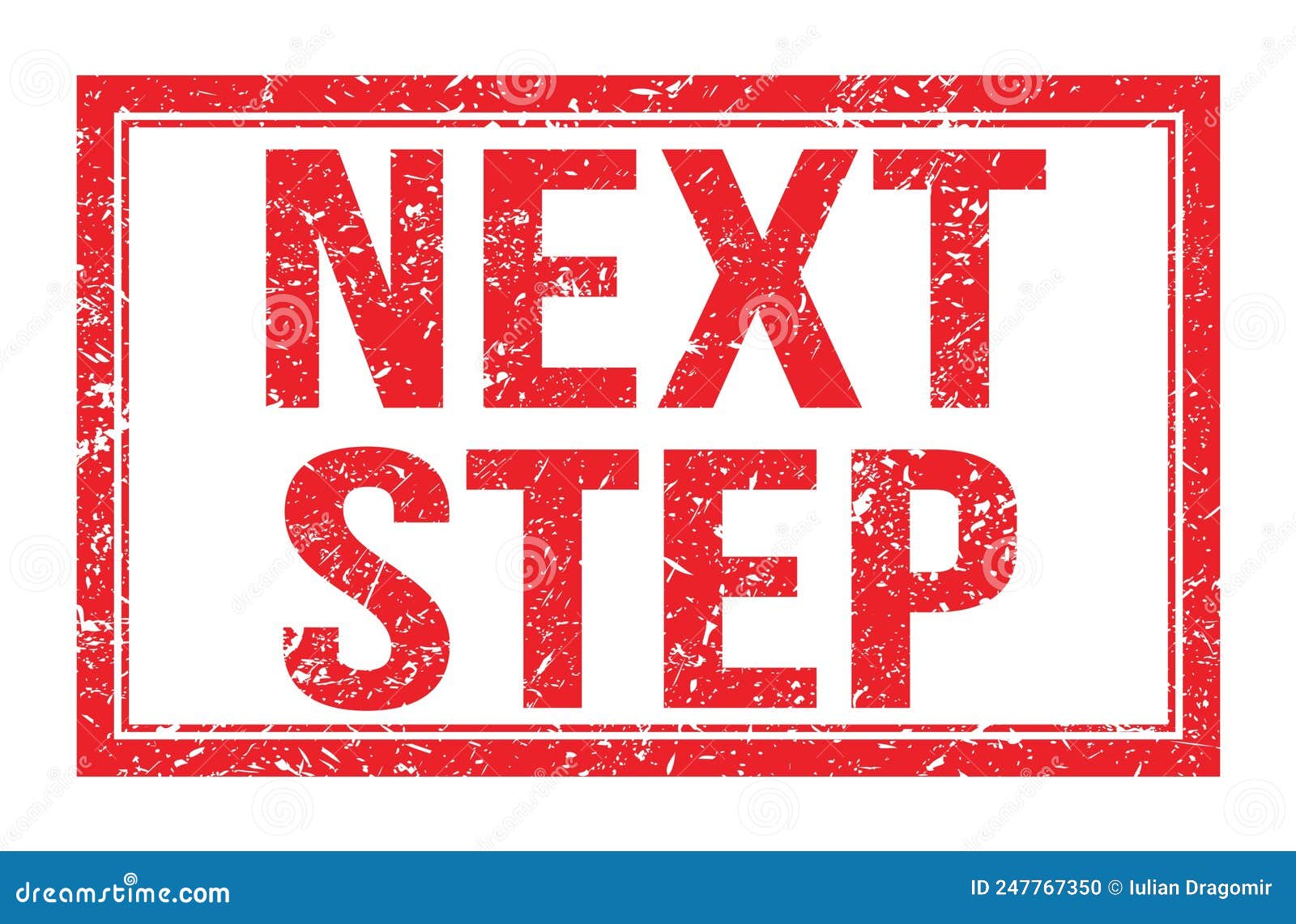 NEXT STEP, Words on Red Rectangle Stamp Sign Stock Illustration ...