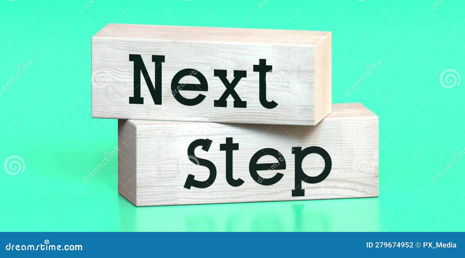 Next Step - Words on Wooden Blocks Stock Illustration - Illustration of ...