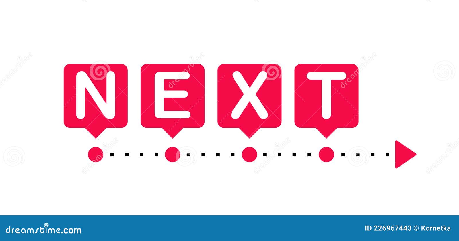 Next Steps. Red Point with Arrow. Concept of the Next Level Stock ...