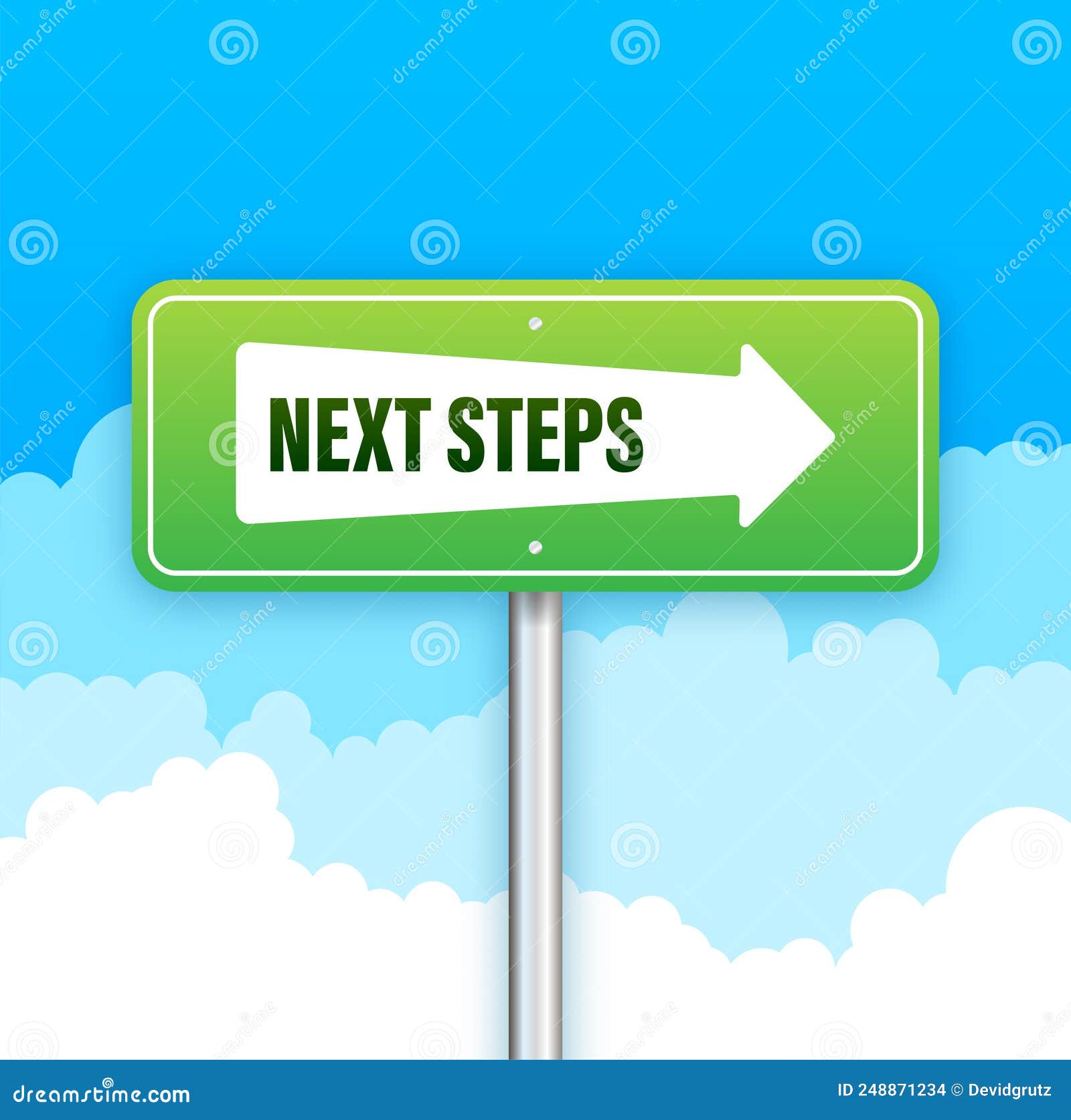 Next Steps Road Sign Illustration. Illustration Vector Graphic Stock ...