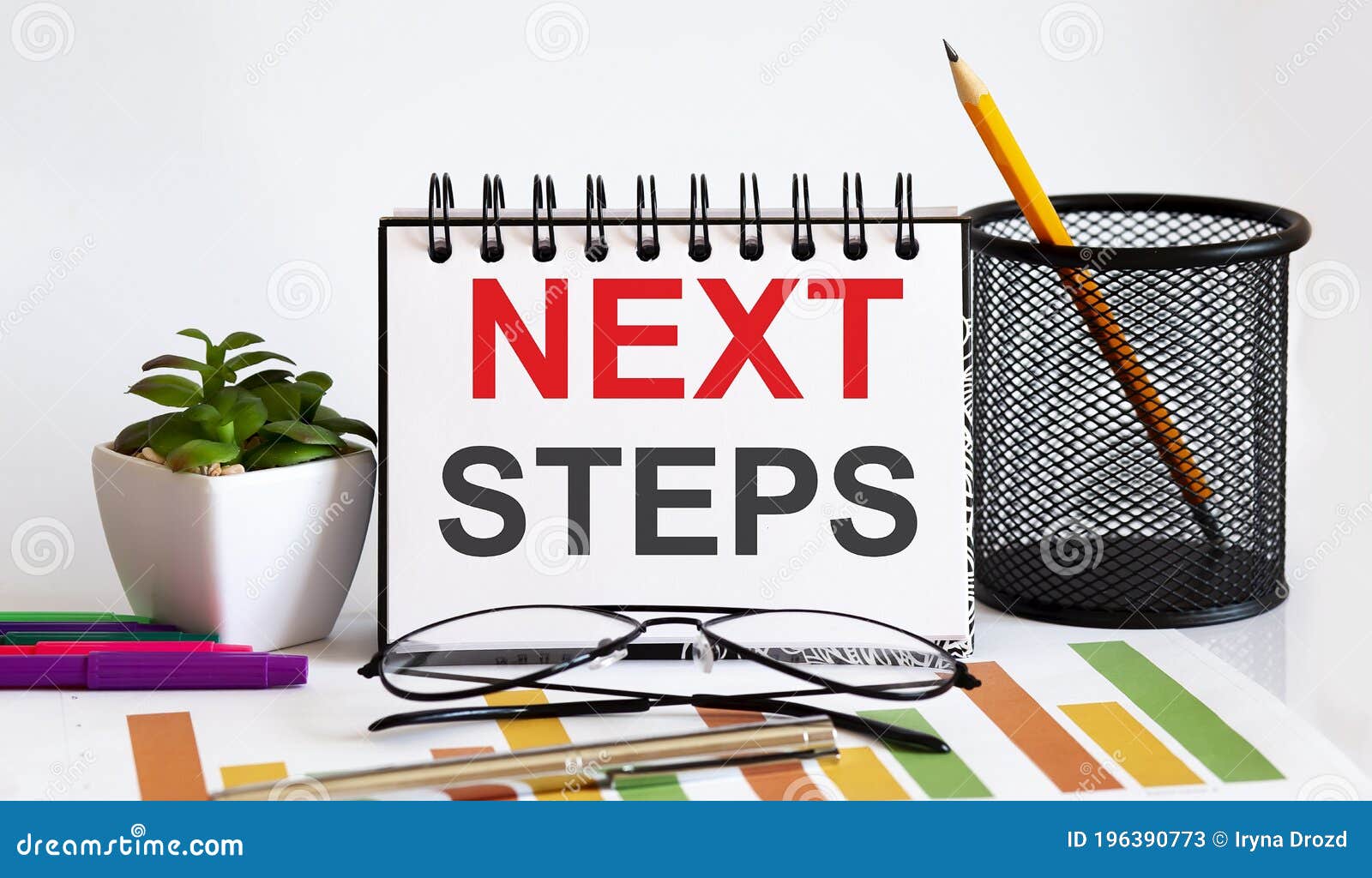 STEPS Word On The Wood Blocks Concept With Chart, Coins, Notebook And ...