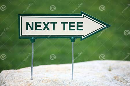 Next Tee Sign stock image. Image of stone, white, right - 5434709