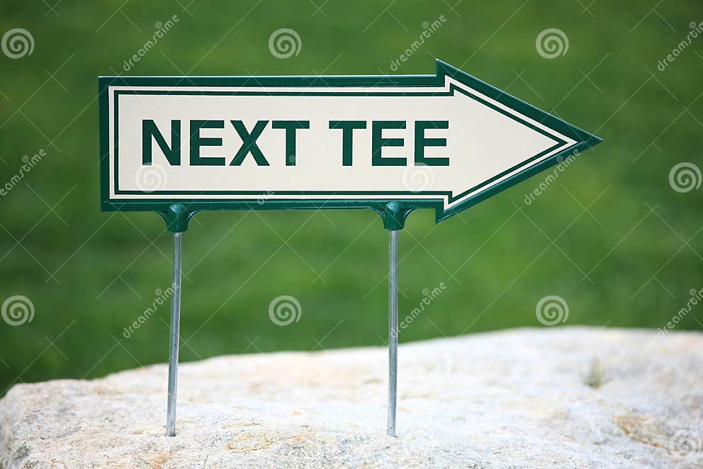 Next Tee Sign stock image. Image of stone, white, right - 5434709